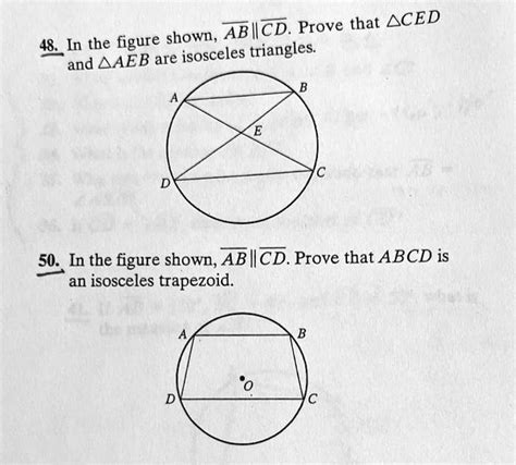 48 In The Figure Shown Ab∥cd Prove That Ced And Aeb Are Isosceles Triangles 50 In The