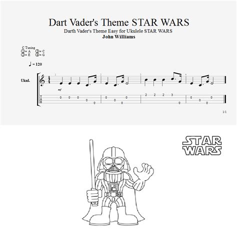 Darth Vaders Theme Star Wars Super Easy For Ukulele Drawing