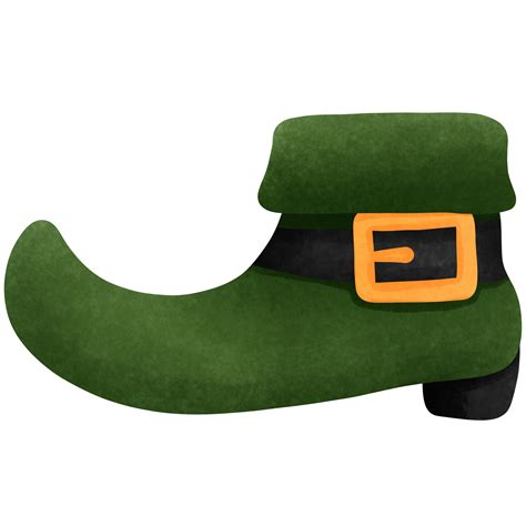 Green Leprechaun Shoes Watercolor Clipart St Patricks Day Element