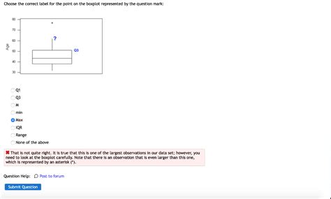 Solved Choose The Correct Label For The Point On The Boxplot Chegg