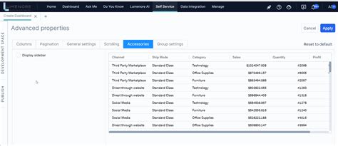 Table Chart Lumenore Knowledge Base