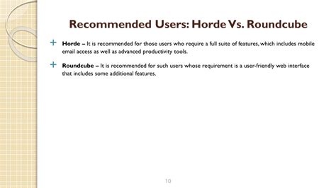 PPT Webmail Feature Comparison Horde Vs Roundcube PowerPoint Presentation ID