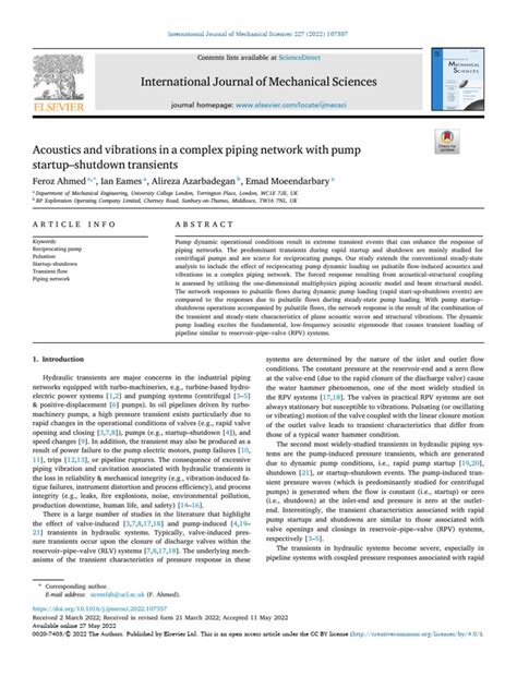 Fsi Of Networks Pdf Pump Steady State