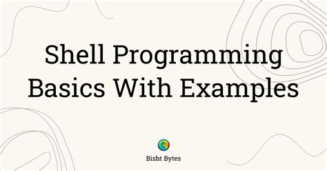 Shell Programming Basics With Examples