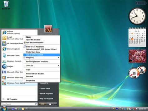 How To Add Applications To The Quick Launch Bar In Windows Vista Dummies