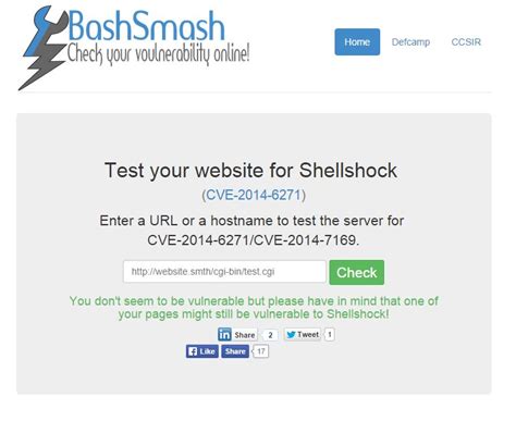 Shellshock Bash Vulnerability Online Checkers Available