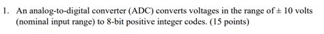 Solved An Analog To Digital Converter Adc Converts Chegg