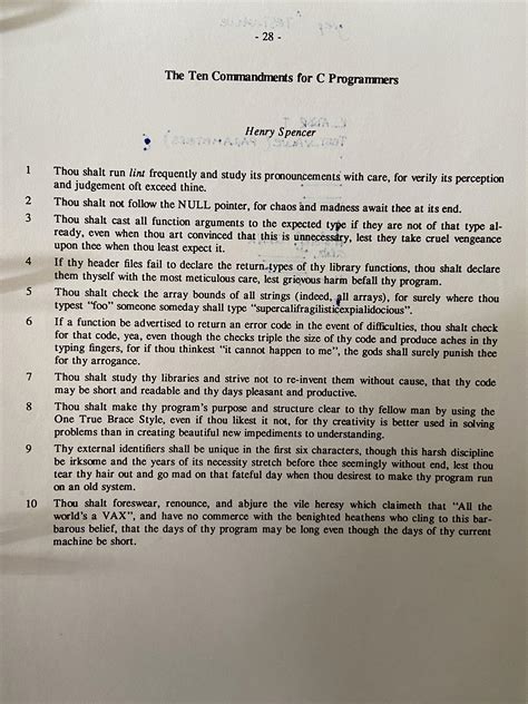 The 10 Commandments Of C Programmers Rprogrammerhumor