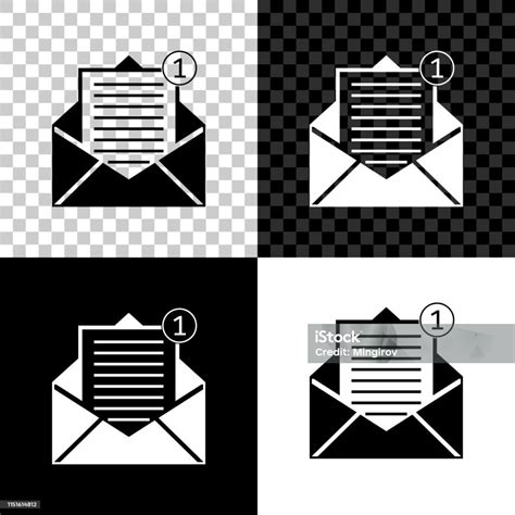 받은 메시지 개념입니다 봉투 아이콘은 검정색 흰색 및 투명 한 배경에 고립 되어 있습니다 새로운 이메일 수신 메시지 Sms 메일 편 배송 서비스 벡터 일러스트 받은편지함