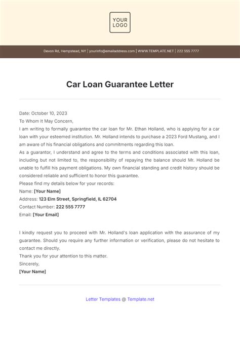 Free Visa Guarantee Letter Format Template To Edit Online