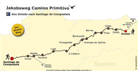 Camino Route Overview Camino Primitivo Emxe