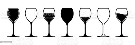 와인 잔 흰색 배경에 고립 된 와인 유리 아이콘 와인 글래스 실루엣 술 샴페인 칵테일 주류 컵 레스토랑의 상징 벡터 가득 찬에 대한 스톡 벡터 아트 및 기타 이미지 Istock
