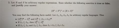 solved 2 let rand s be arbitrary regular expressions state