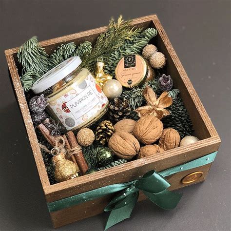 Новогодние подарочные наборы Соевые свечи Идеи рождественских подарков Деревянные ящики