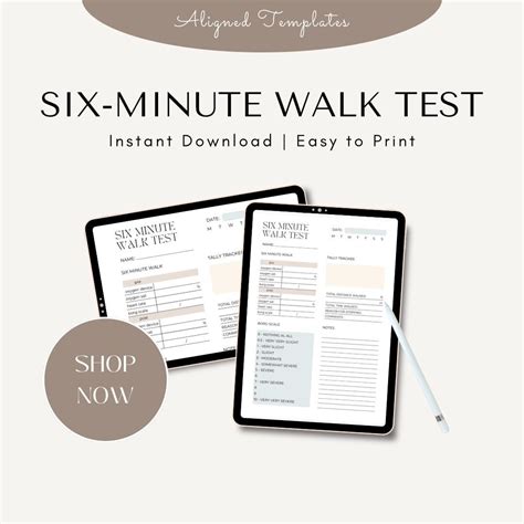 Six Minute Walk Test 6mwt Template Pdf Digital Download Etsy