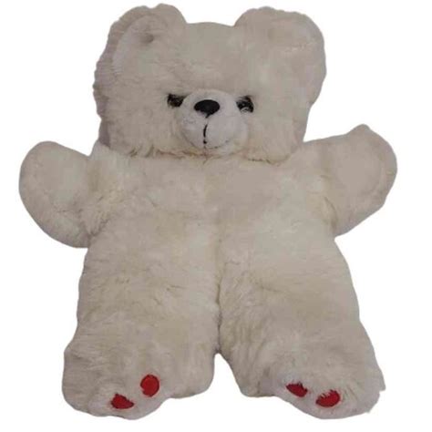 خرید و قیمت اسباب بازی عروسک خرس سفید پا قلبی ولنتاین شاسخین خزی پشمی