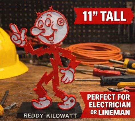 11” Reddy Kilowatt Figure Electric Mascot Statue Electrician