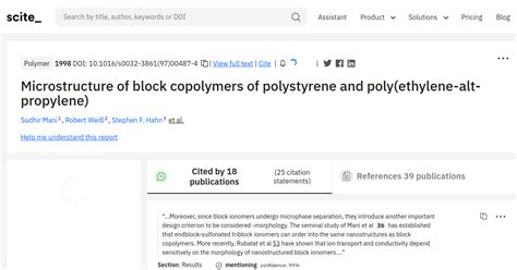 Citation Report Microstructure Of Block Copolymers Of Polystyrene And Polyethylene Alt Propylene