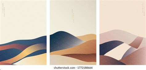 Natural Landscape Background Japanese Wave Pattern Stock Vector Royalty Free 1772188664