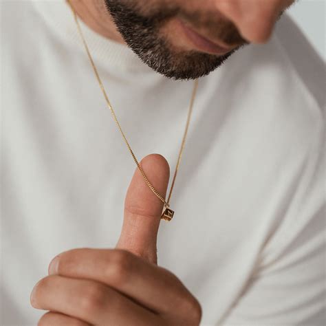 Men Cube Initial Necklace Vedder And Vedder