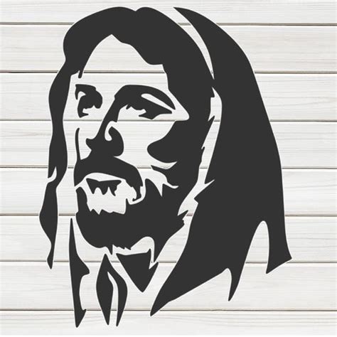 Loving Jesus Christ Face Stencil Template Design Print Digital Etsy
