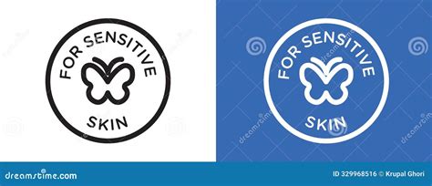 For Sensitive Skin Logo Sign Set Vector Outline Stock Vector