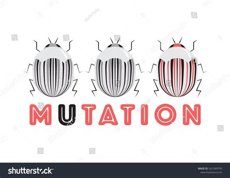Bug Mutation Illustration Redblackwhite Color Scheme Stock Vector