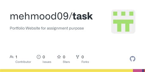 Github Mehmood Task Portfolio Website For Assignment Purpose