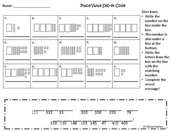 Place Value Secret Code By Sarah May King TPT