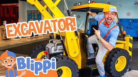 Blippi Visits The Excavator Indoor Playground Construction Videos For
