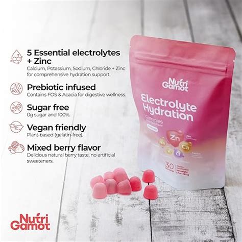 Gomitas De Hidratación Con Electrolitos Sin Azúcar Sabor A Bayas