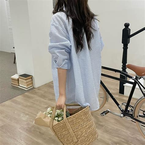 [살안타템🧊 3col] 링클프리 시어서커 스트라이프 셔츠 남방 에이블리