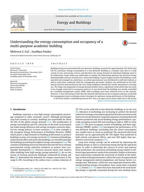 Pdf Understanding The Energy Consumption And Occupancy Of A Multi