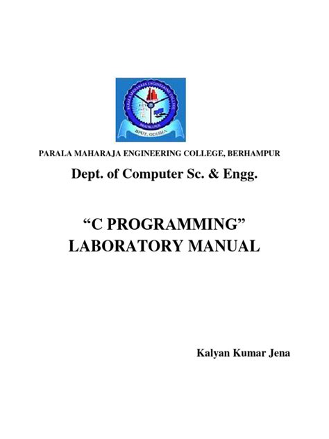 C PROGRAMMING LAB MANUAL at KALYAN | PDF | Sequence | Arithmetic