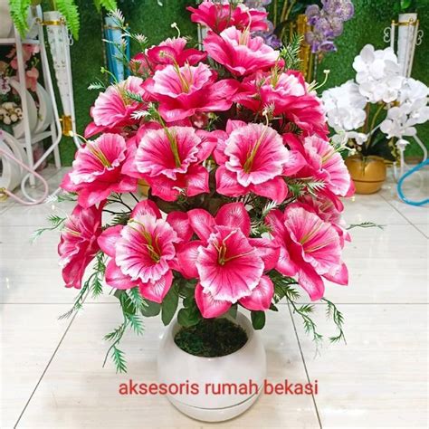 Jual Bunga Sudut Gloria Morning Glory 18 Kuntum Dengan Pot Bola