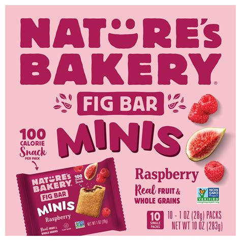 Natures Bakery Raspberry Fig Bars Mini 10oz Healthy Snack 6 Count