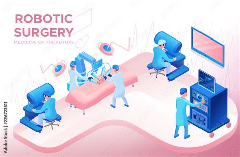 Robotic Surgery Operating Smart Surgical Robotic Technology Isometric