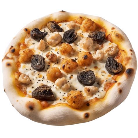 Premium Ai Image A Small Pizza With Chicken On It