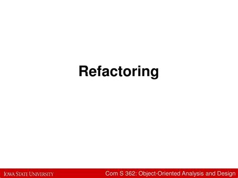 ppt software design recap and refactoring techniques powerpoint