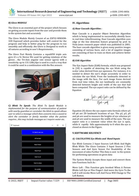 Eye Blink And Hand Gesture Detection For Aid Of Paralyzed Patients PDF