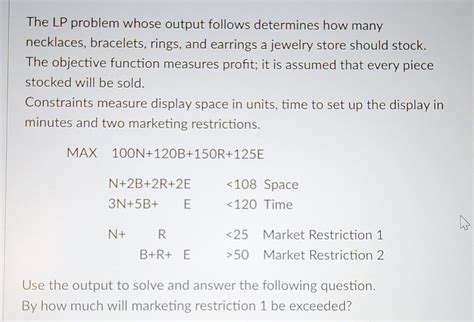 Solved The Lp Problem Whose Output Follows Determines How
