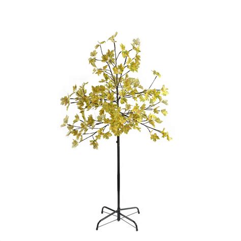 Northlight 5 Pre Lit Led Lighted Fall Harvest Yellow Maple Leaf Artificial Tree White L