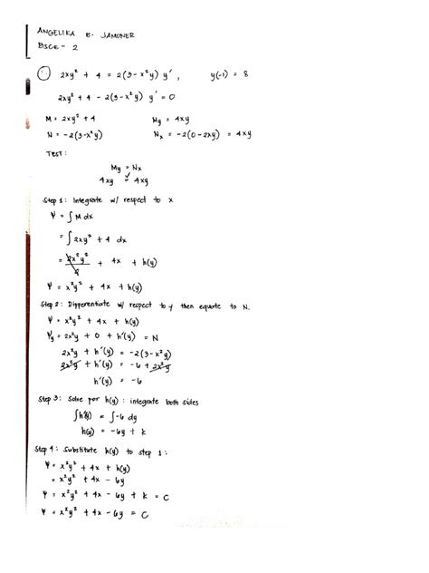 Exact Equations Pdf