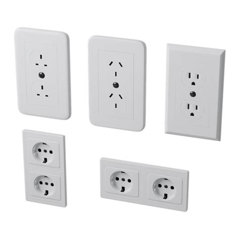 Five Electrical Power Outlet Models White Poliigon