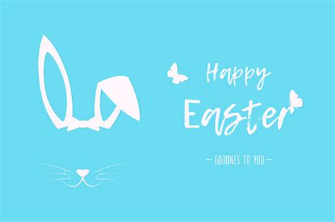 토끼 실루엣 평면 미니멀리즘 스타일 벡터 일러스트 레이 션과 행복 한 부활절 배경 계절에 대한 스톡 벡터 아트 및 기타 이미지 계절 공휴일 귀 부분 Istock