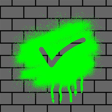 Premium Vector Check Mark Graffiti With Black Spray Paint On Brick Wall Background