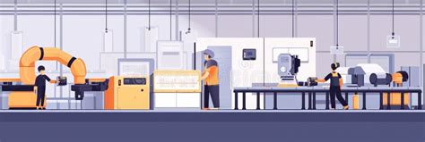 Robotic Machines And Ai Streamline Production Processes In An Automated Factory Setting Stock