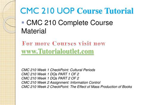 PPT CMC 210 UOP Course Tutorial Tutorialoutlet PowerPoint Presentation ID 7207026