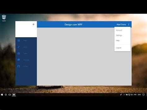 C WPF Material Design UI Navigation Drawer PopUp Menu YouTube Popup Menu Ui Design