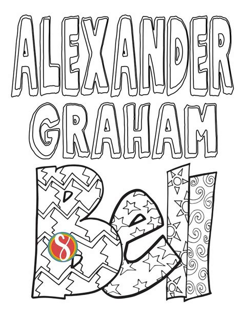 Alexander Graham Bell Coloring Printables — Stevie Doodles